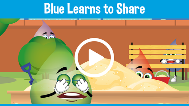 Blue Learns To Share Educational Cartoons - RainbowSmart